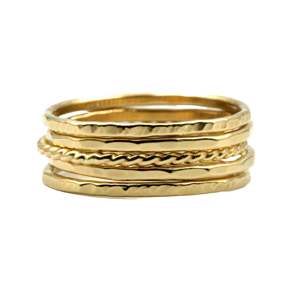 Gold Stack Rings by Australian jewellery designer Rebecca Cordingley